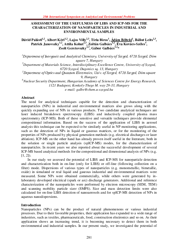 (PDF) Assessment of the usefulness of libs and ICP-MS for the ...