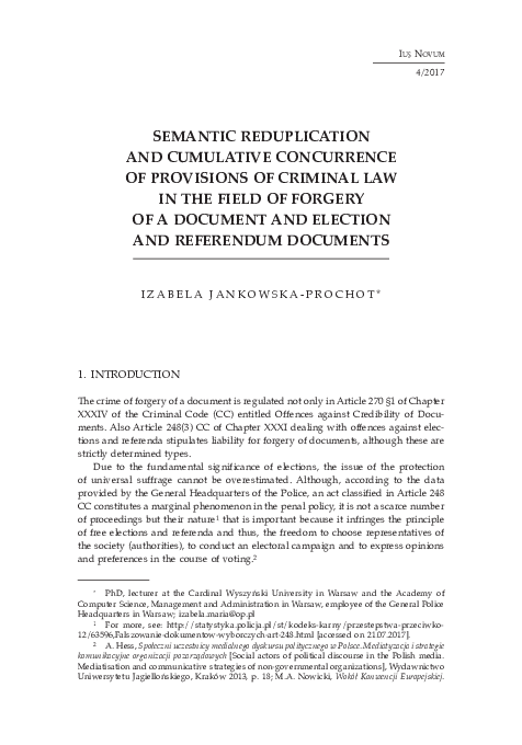 (PDF) Semantic reduplication and cumulative concurrence of provisions ...