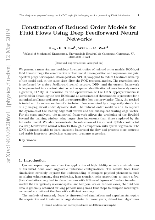 Pdf Reduced Order Fluid Flow Models Via Dnns 6203