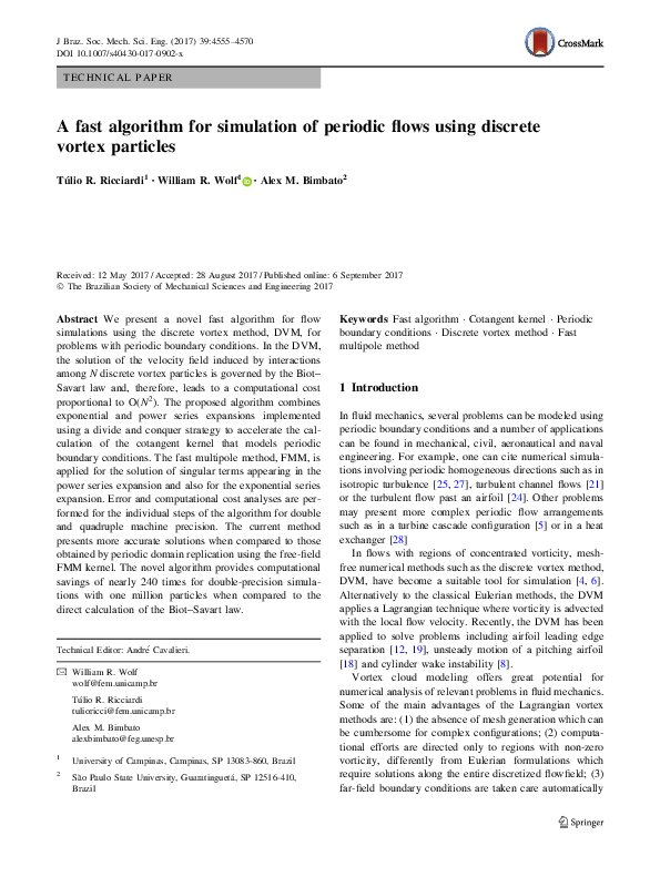 (PDF) A fast algorithm for simulation of periodic flows using discrete ... (PDF) A fast algorithm for simulation of periodic flows using discrete ...