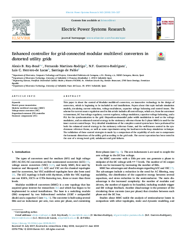 (PDF) Enhanced controller for grid-connected modular multilevel converters in distorted utility ...