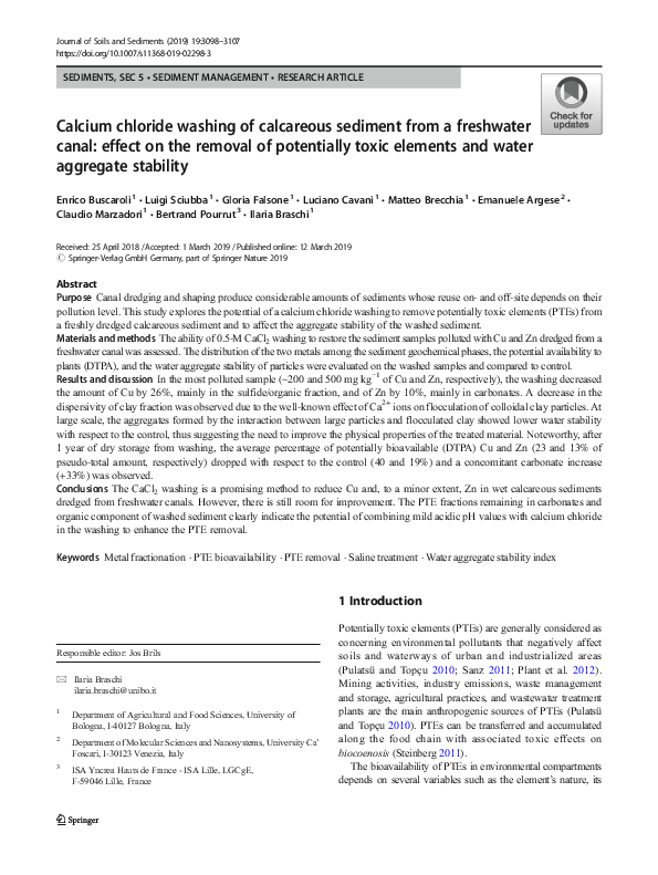 (PDF) Calcium chloride washing of calcareous sediment from a freshwater ...