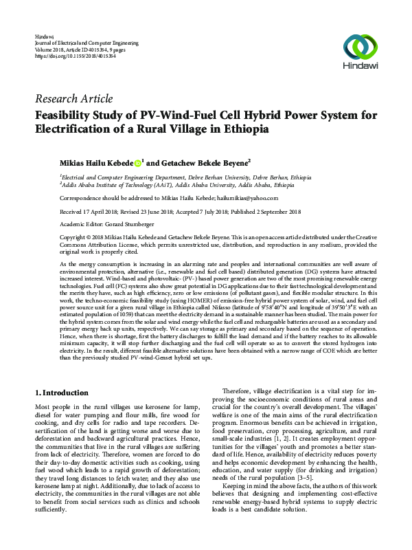 (PDF) Feasibility Study of PV-Wind-Fuel Cell Hybrid Power System for ...