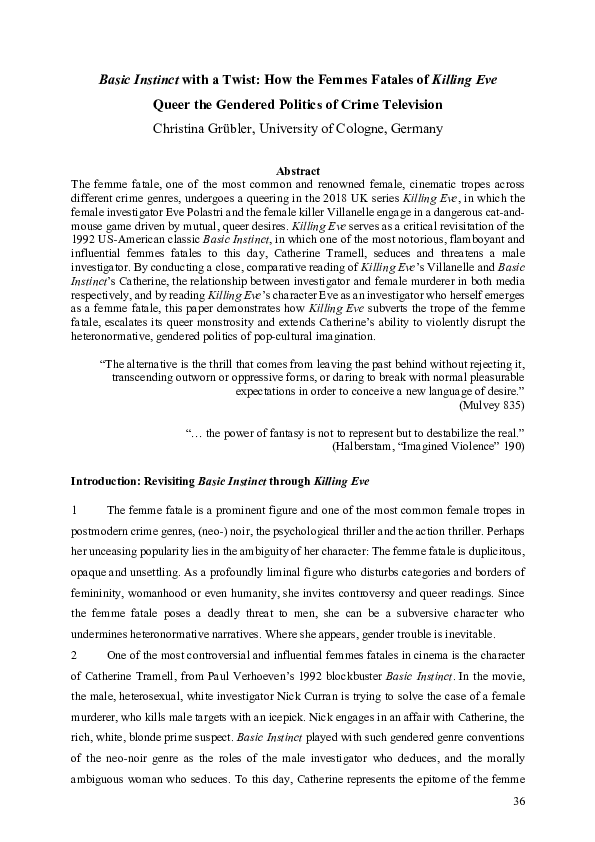 (PDF) Basic Instinct with a Twist: How the Femmes Fatales of Killing ...