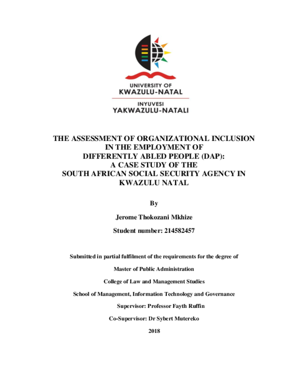 (PDF) The assessment of organizational inclusion in the employment of ...