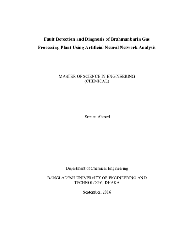 (PDF) Neural Network Fault Detection in Gas Plants
