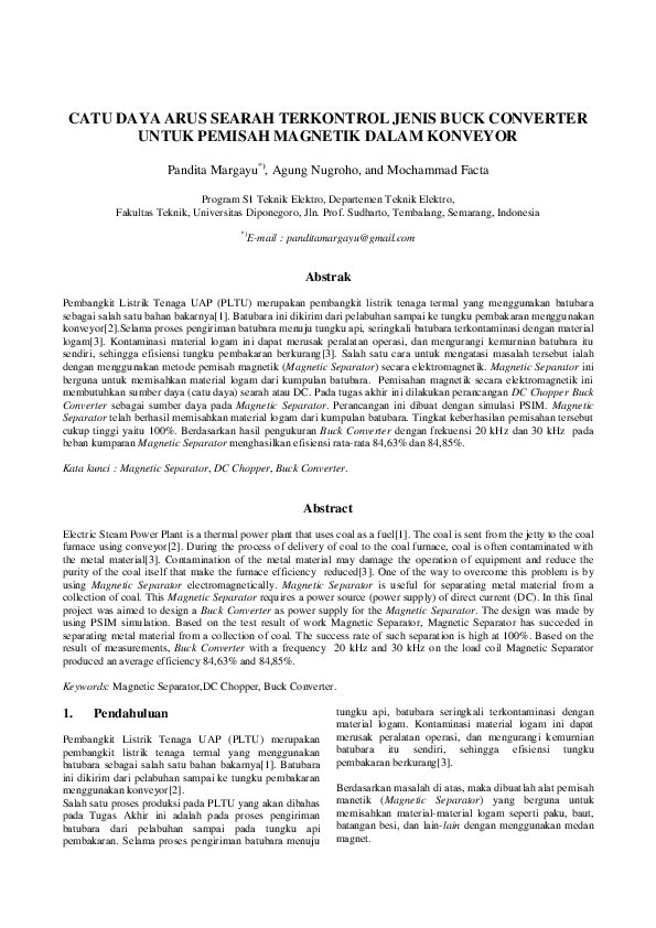 (PDF) Catu Daya Arus Searah Terkontrol Jenis Buck Converter Untuk ...