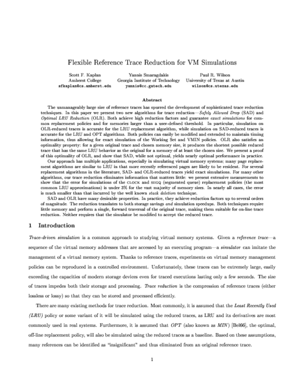 (PDF) Flexible reference trace reduction for VM simulations