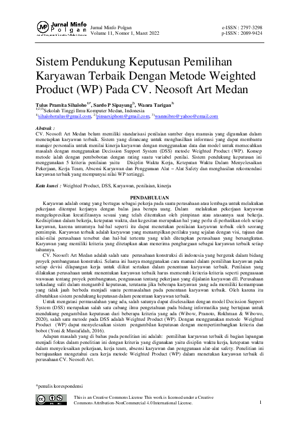 (PDF) Sistem Pendukung Keputusan Pemilihan Karyawan Terbaik Dengan Metode Ahp Dan Topsis Pada PT ...