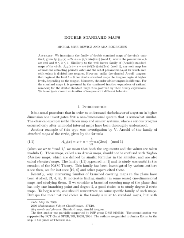 (PDF) Double Standard Maps