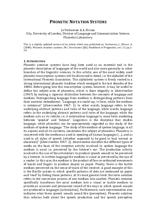 (PDF) Phonetic notation systems