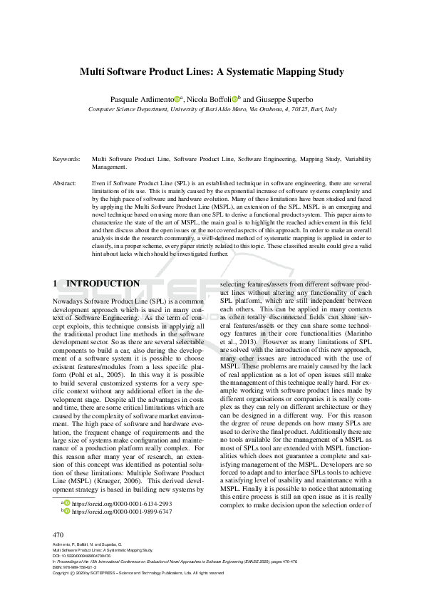 (PDF) Multi Software Product Lines: A Systematic Mapping Study