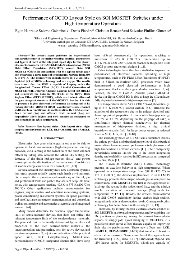 (PDF) Digital Performance of OCTO Layout Style on SOI MOSFET at High ...