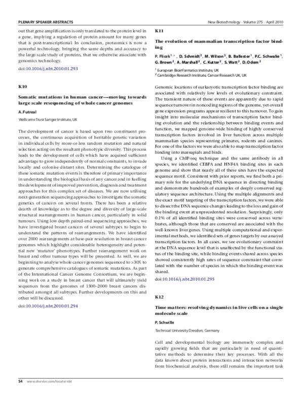 (PDF) The evolution of mammalian transcription factor binding