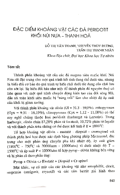 (PDF) Đặc điểm khoáng vật các đá PERIDONT khối núi Nửa - Thanh Hóa ...