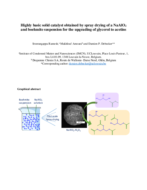 (PDF) Highly Basic Solid Catalyst Obtained by Spray Drying of a NaAlO2 ...