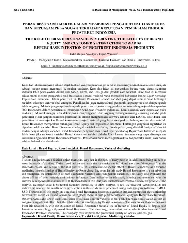 (PDF) Peran Resonansi Merek dalam memediasi pengaruh Ekuitas Merek dan ...