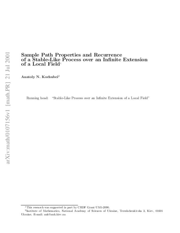 (PDF) Sample path properties and