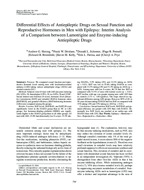 (PDF) Differential Effects of Antiepileptic Drugs on Sexual Function ...