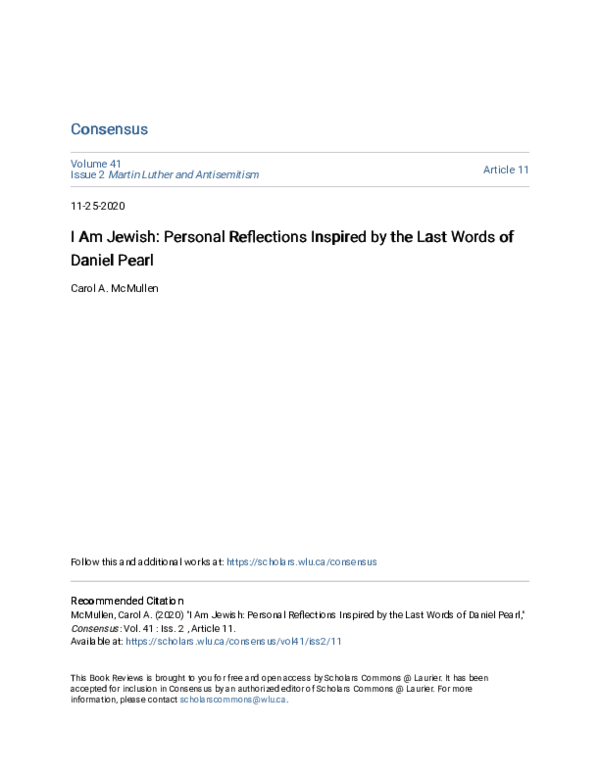 (PDF) I Am Jewish: Personal Reflections Inspired by the Last Words of ...
