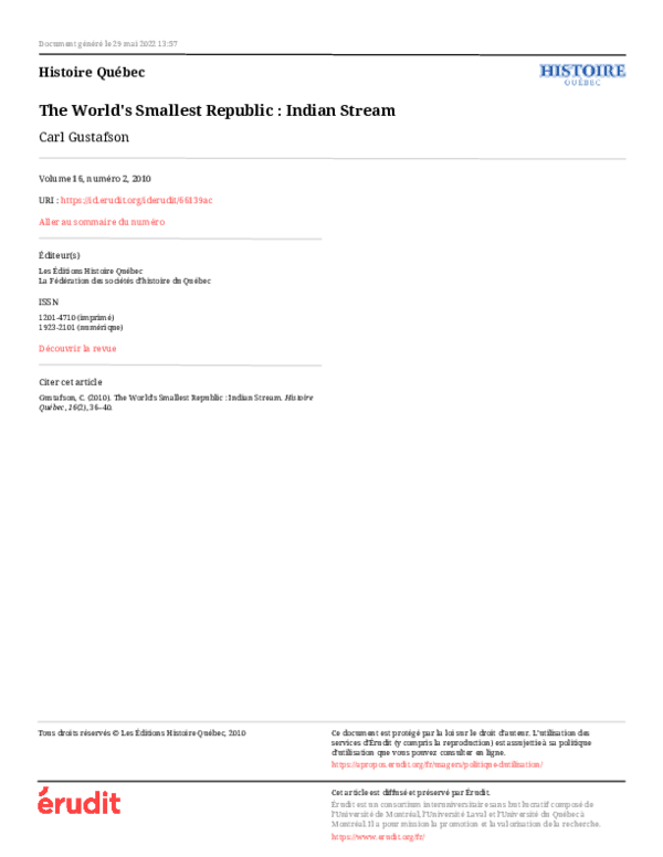 (PDF) The World's Smallest Republic : Indian Stream