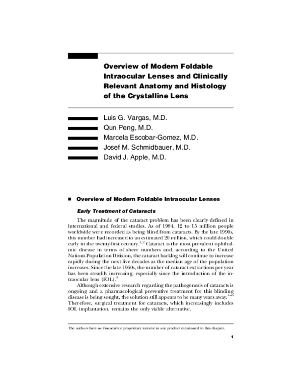 (PDF) Overview of Modern Foldable Intraocular Lenses and Clinically ...