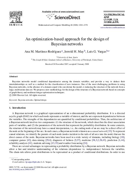 (PDF) An optimization-based approach for the design of Bayesian networks
