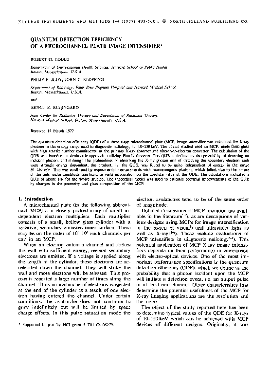 (PDF) Quantum detection efficiency of a microchannel plate image intensifier