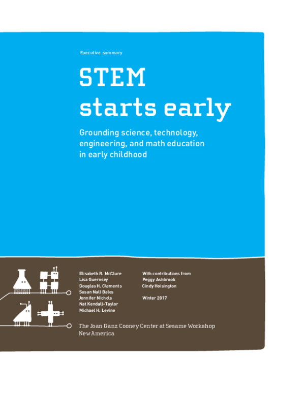 (PDF) STEM Starts Early: Grounding Science, Technology, Engineering ...