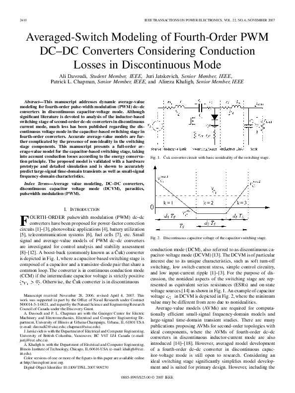 Pdf Averaged Switch Modeling Of Fourth Order Pwm Dcdc Converters