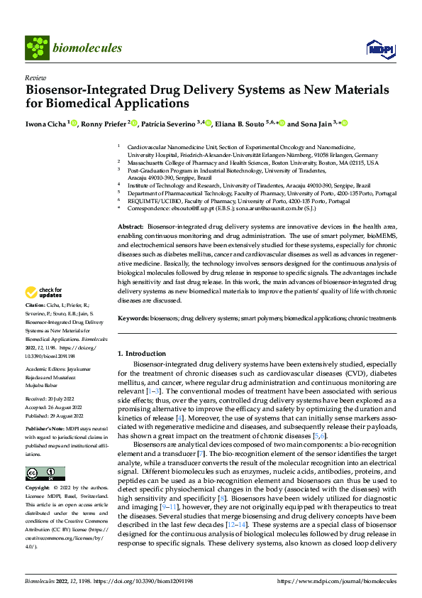 (PDF) Biosensor-Integrated Drug Delivery Systems as New Materials for ...