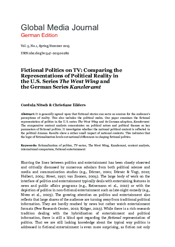 (PDF) Fictional Politics on TV: Comparing the Representations of ...