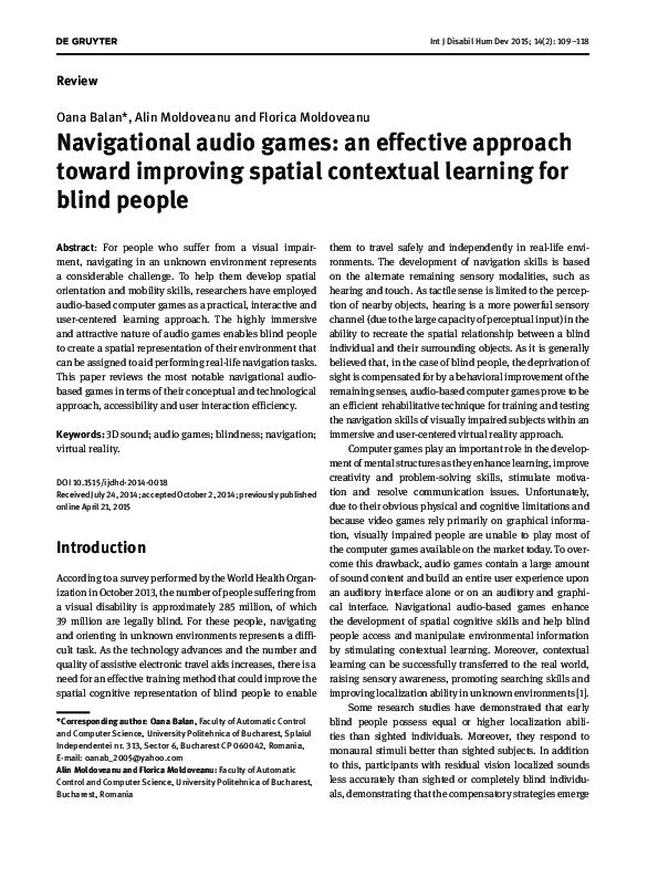 (PDF) Navigational audio games: an effective approach toward improving ...