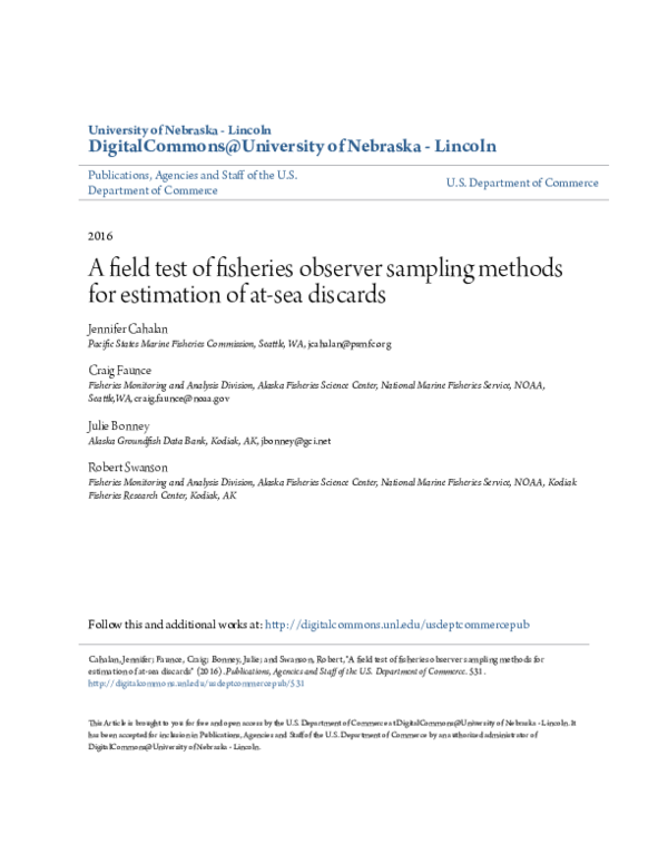 (PDF) A field test of fisheries observer sampling methods for ...