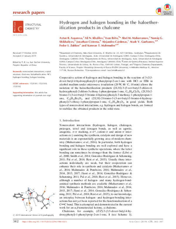 (PDF) Hydrogen and halogen bonding in the haloetherification products ...