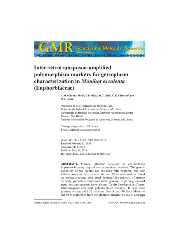 (PDF) Inter-retrotransposon-amplified polymorphism markers for ...