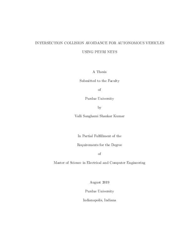 (PDF) Intersection Collision Avoidance for Autonomous Vehicles Using Petri Nets