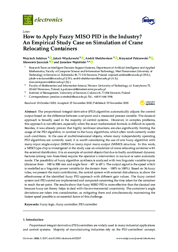 (PDF) How to Apply Fuzzy MISO PID in the Industry? An Empirical Study ...