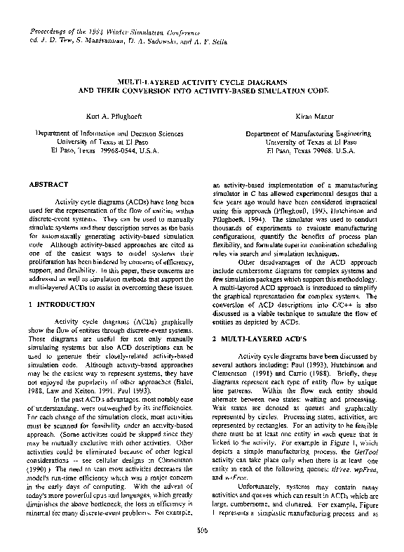 (PDF) Multi-layered activity cycle diagrams and their conversion into activity-based simulation ...