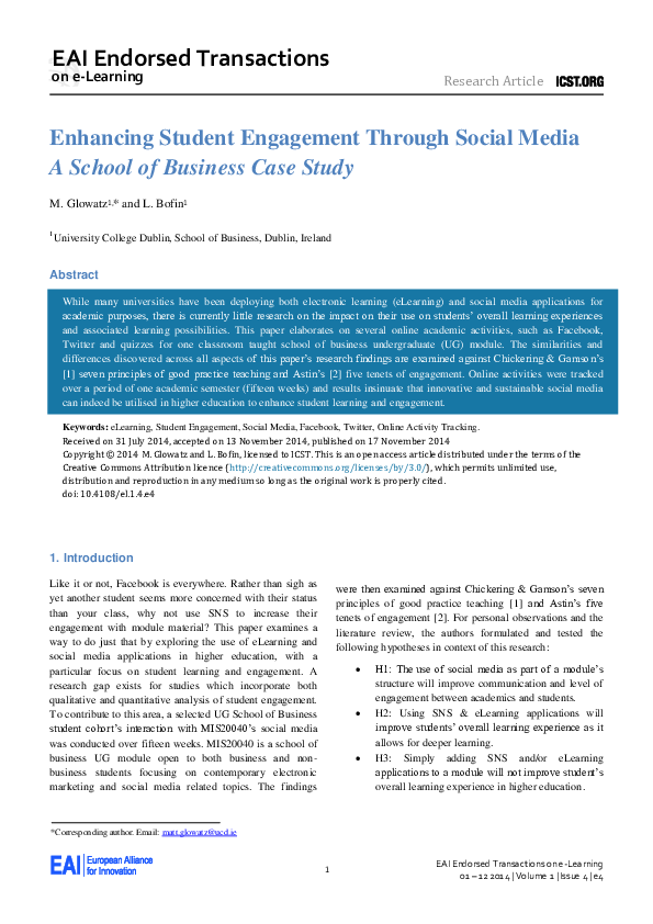 (PDF) Enhancing Student Engagement Through Social Media A School of ...