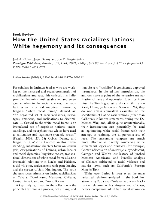 (PDF) How the United States racializes Latinos: White hegemony and its ...