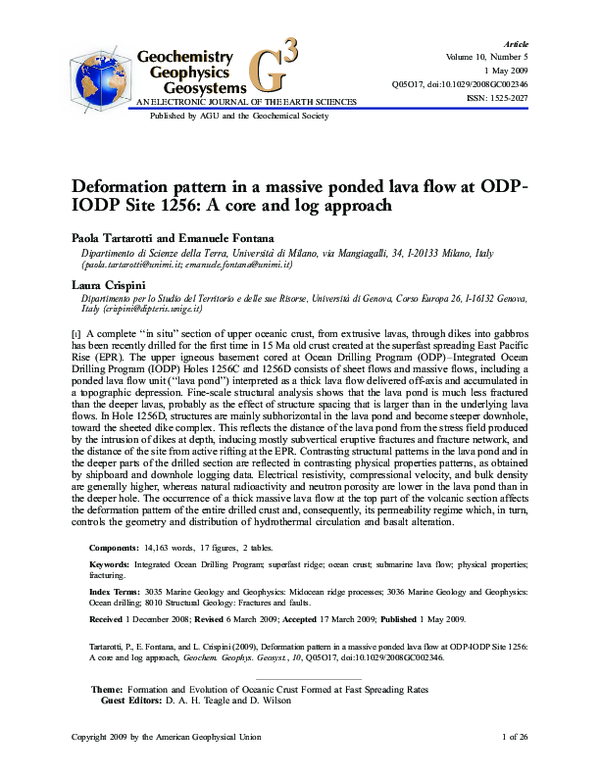 (PDF) Deformation pattern in a massive ponded lava flow at ODP-IODP ...