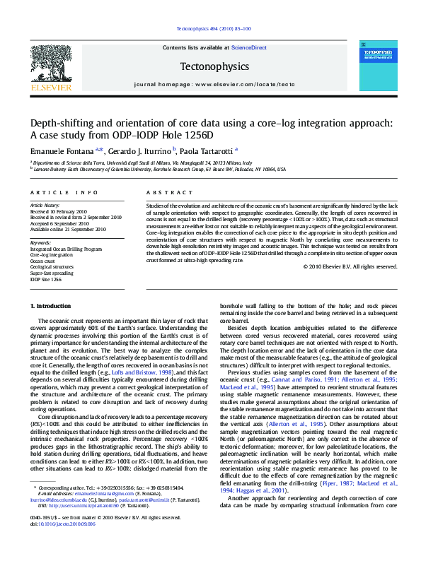 (PDF) Depth-shifting and orientation of core data using a core–log integration approach: A case ...
