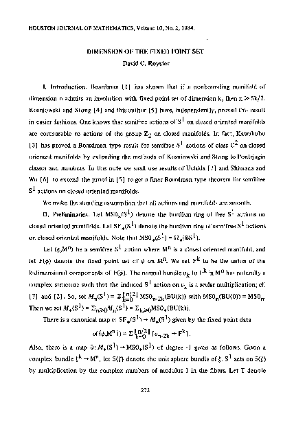 (PDF) Dimension of the Fixed Point Set