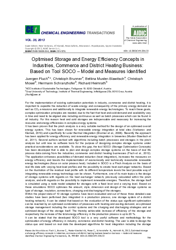 (PDF) Optimised Storage and Energy Efficiency Concepts in Industries ...