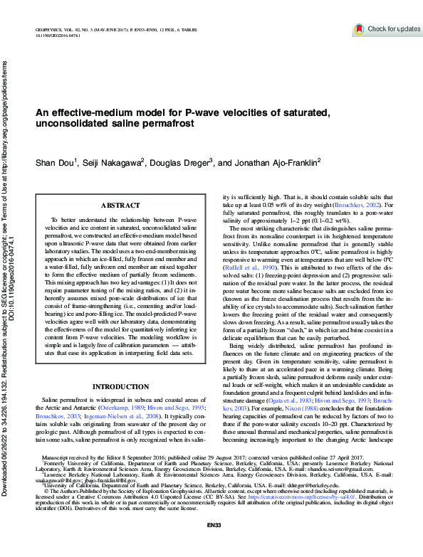 (PDF) An effective-medium model for P-wave velocities of saturated ...
