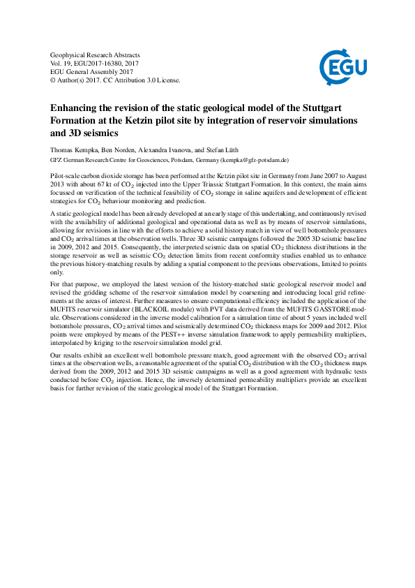 (PDF) Enhancing the revision of the static geological model of the ...