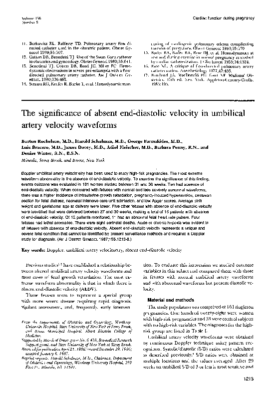 (PDF) The significance of absent end-diastolic velocity in umbilical ...