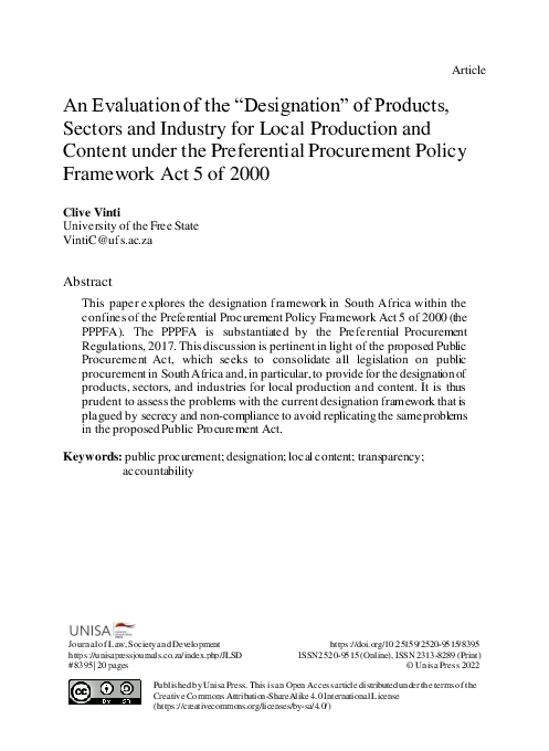 (PDF) An Evaluation of the “Designation” of Products, Sectors and ...