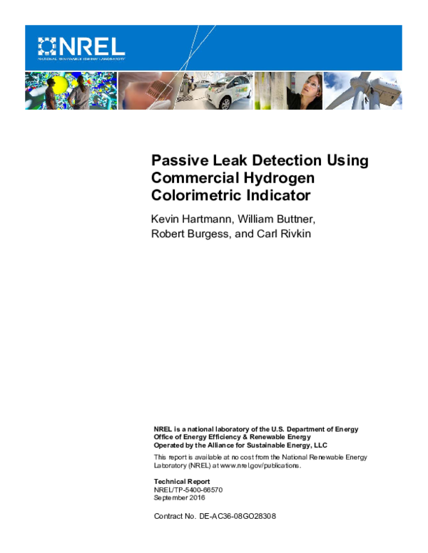 (PDF) Passive Leak Detection Using Commercial Hydrogen Colorimetric Indicator | Carl Rivkin ...